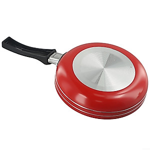 12cm/14cm/16cm Mini Frying Pan, Non-Stick Stainless Steel Frypan Pot Saucepan For Kitchen Cookware, Random color(14cm)