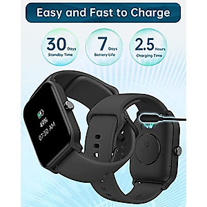 Smart Watches for Men Women (Answer/Make Call), Alexa Built in, 1.8" Full Touch Screen Fitness Tracker with Heart Rate SpO2 Sleep Monitor IP68 Waterproof Smartwatch for iPhone Android Phones, Black