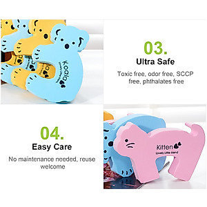 Elf Star Finger Pinch Guard Door Stopper (8pc) Baby Proofing Durable Slam Foam Bumper Doors Safety Draft Stop Cushion Protectors