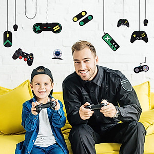 22 Pieces Game Room Wall Stickers Video Gaming Controller, Vinyl Wall Decal Game Zone Loading Wall Sticker Gamer Boy Wall Decal Wallpaper Art Design for Boys Kids Men Home Playroom Bedroom Decoration