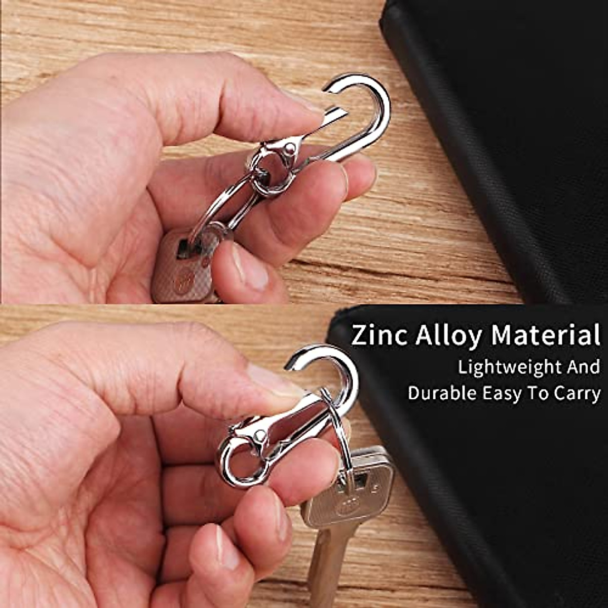 erduoduo 6 Pack keyring clip，Keychain Holder,Heavy Duty Carabiner Clip, Key Ring Chain Holder,Keychain Clip Organizer for Car/Key Finder, Clip for Keys