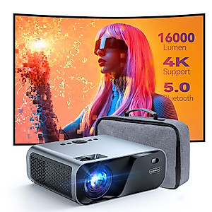 SUREWHEEL Projector, 1080P Native Projector with WiFi and Bluetooth, 12000 Lumens Bluetooth Projector 220" Display, Outdoor Movie Projector Compatible with TV Stick/HDMI/iOS/Android