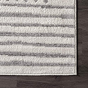 nuLOOM Briggs Tribal Striped Area Rug, 9x12, Light Grey