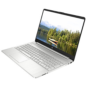 HP 15 Notebook, 15.6" HD Screen, Intel Core i3-1115G4, 12GB DDR4 RAM, 256GB PCIe SSD, Webcam, HDMI, SD Card Reader, Wi-Fi, Windows 11 Home, Natural Silver
