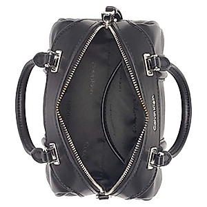 Calvin Klein Blake Top Zip Mini Satchel Crossbody, Black/Silver,One Size