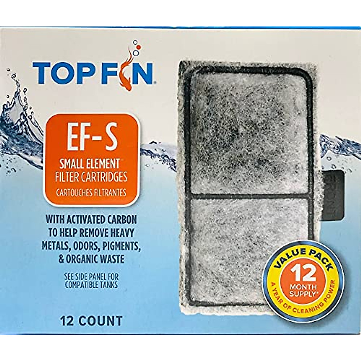Top Fin EF-S Element Filter Cartridge Value Pack 12 Month Supply 2.1 in X 3.7 in