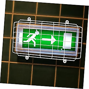 TINEASUR 2pcs School Evacuation Sign Emergency Sign Covers Emergency Light Damage Stopper Exit Sign Damage Stopper Exit Sign Protective Guard Exit Sign Damage Cage LED Exit Sign White Iron