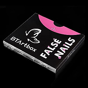 Clear Acrylic French Nail Tip BTArtbox 500pcs Half Cover Fake/False Nail with Case for Dip Powder Nail Salons and DIY Nail Art, 10 Sizes