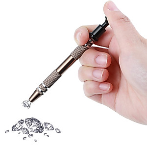 4 Pieces Stainless Steel 4-Claw Pick up Tool for Small Parts Pickup Metal Grabber IC Chips Metal Grabber Claw Pickup Holder Electronic Component Jewel Diamond Gem Tweezers (Bronze, Blue)