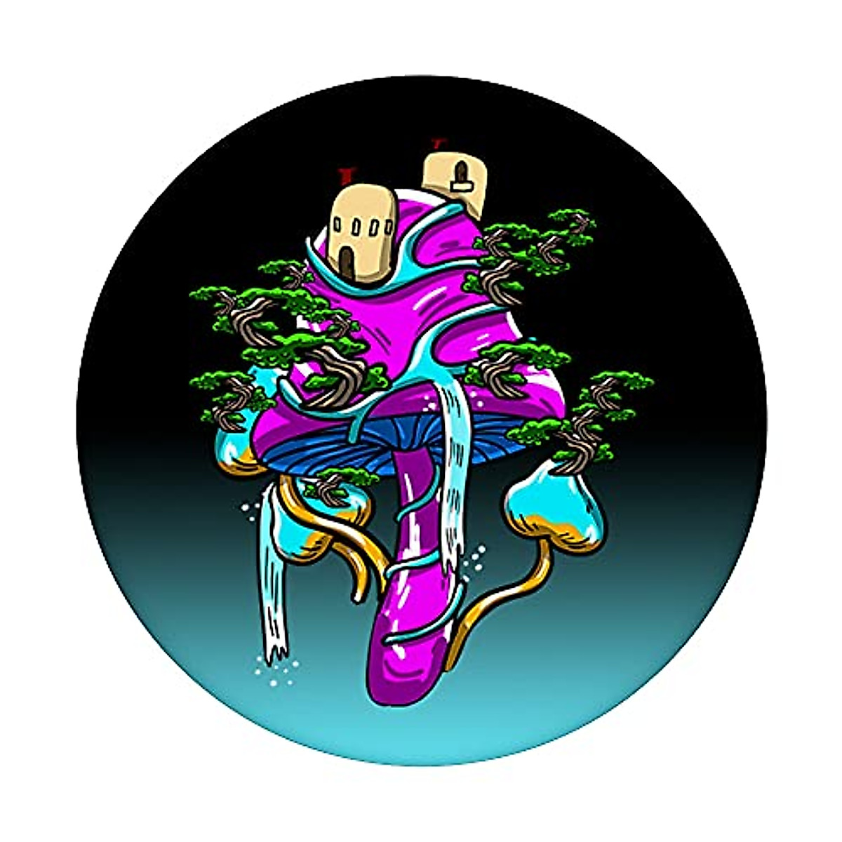 Mystic Mushroom Grounds Trippy Psychedelic Magic Shroom PopSockets Swappable PopGrip