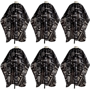 Hedume 6 Pack Waterproof Salon Cape, Professional Hair Salon Cutting Cape, Hairdressing Cape for Hair Cutting, Dyeing, Perming, Hair Mask, Hair Care