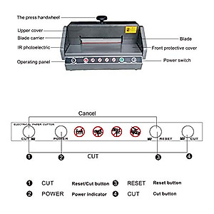 VEVOR Electric Paper Cutter 0-330 Cutting Width, Electric Paper Trimmer, 40mm Cutting Thickness, Desktop Cutting Paper Machine, Industrial Paper Cutter, Heavy Duty Paper Cutter, for Office, School