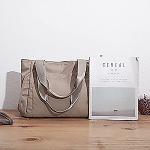 JJDreams Tote Bag Casual Shoulder Bag Top Handle Handbag Daily Travel Bag For Women,Beige