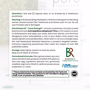 OncoProtect ES *HIGH DOSE* 60 VCaps | 60mg of Sulforaphane Per Capsule | Patented Activated BroccoRaphanin Broccoli Seed Extract Converted by Myrosinase | Zero Fillers, Vegan, Pharma Grade