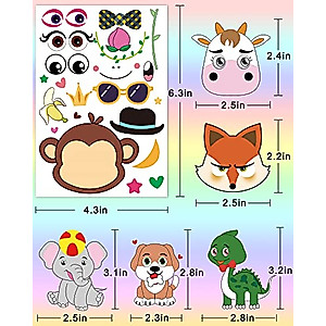 Make Your Own Stickers for Kids, 80 Sheets 20 Animals Stickers with Safaris, Sea, Zoo and Fantasy Animals Face Stickers Party Supplies Kids Crafts Party Favors for Kids 4-8