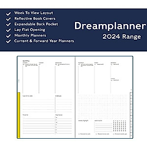 Collins Dream Planner 2024 Diary B5 Week to View and Monthly Journal - Lifestyle Planner and Organiser for Productivity and Goal Setting - January to December - Weekly - Sunshine Yellow - DP1B53.45-24