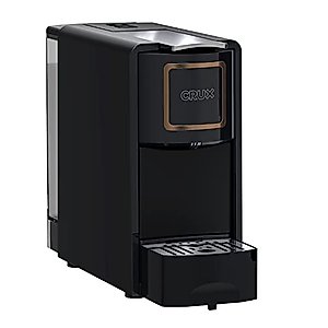 Crux Espresso Machine for Nespresso Pods - Programmable Coffee Brewer Capsule Compatible with Large Removable Water Tank and Drip Tray, Black and Copper