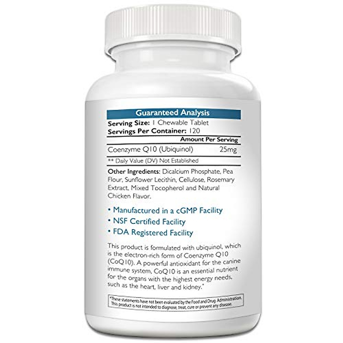 Nutrition Strength Coenzyme Q10 for Dogs Grain-Free Supplement, Ubiquinol - The Electron-Rich Form of CoQ10, Promotes Heart Health, Cognitive and Energy Support for Dogs, 120 Chewable Tablets