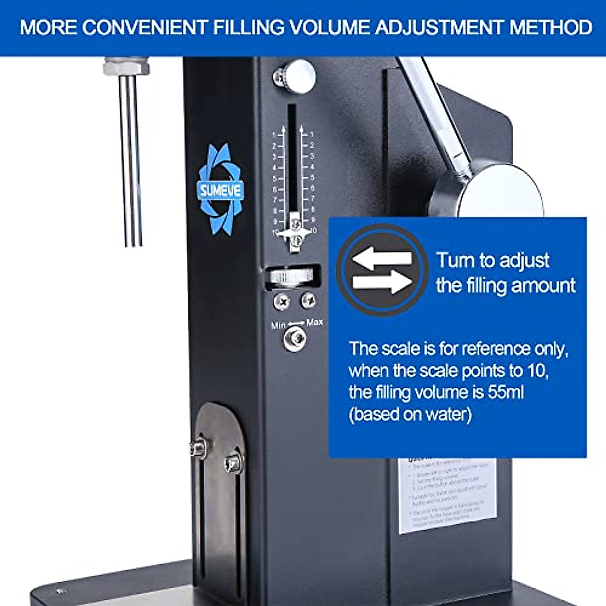 Sumeve Manual Filling Machine Filling 5-55ml Bottler Filler For Liquid and Paste A03 Pro With CE Certificate