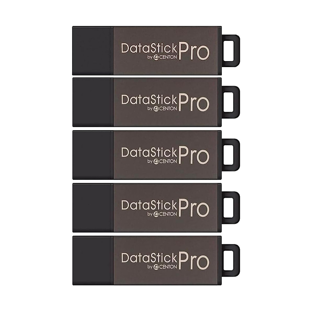 Centon Electronics DataStick Pro USB 2.0 Flash Drive, 16 GB, 5 USB Flash Drives, 5 Bulk Pack, Grey