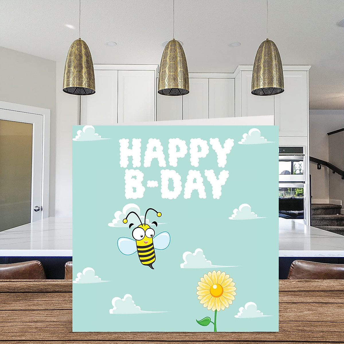 Funny Birthday Cards for Men Women - Bee Day - Humor Birthday Card for Mom Dad Papa Pops Brother Sister Son Daughter Grandma Grandpa, 5.7 x 5.7 Inch Greeting Cards, Joke 30th 40th 50th Bday Cards