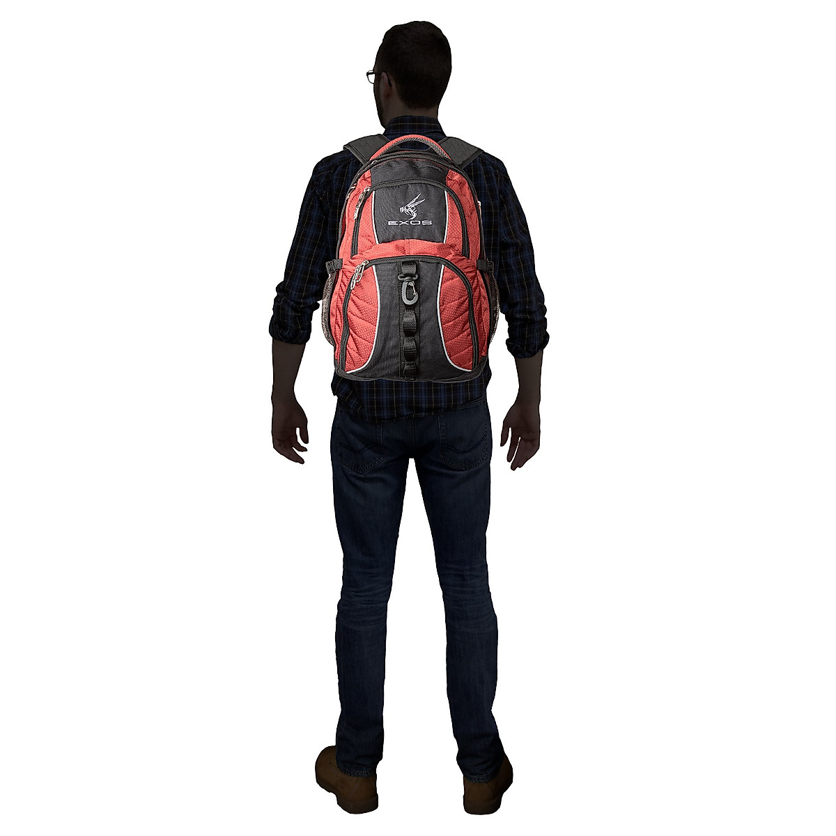 Exos Backpack, (laptop, travel, academics or business) Urban Commuter (Red with Black Trim)