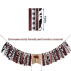 1st Birthday High Chair Banner - Cowboy Rodeo Party Decoration For Boy, Western Theme High Chair Birthday One Party Banner, Cowboy Banner Decorations, My First Rodeo Banner For Photo Booth Props