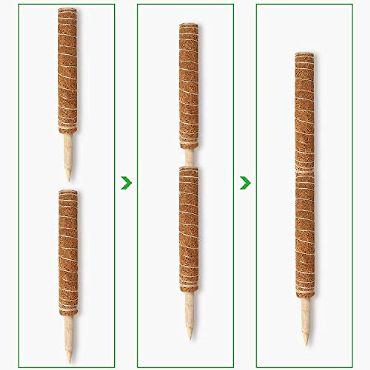 Moss Pole, Augshy 27 Inch Moss Poles - 2Pcs 17 Inch Moss Pole for Plants Monstera Indoor Climbing Plants Pole for Potted Plants Indoor