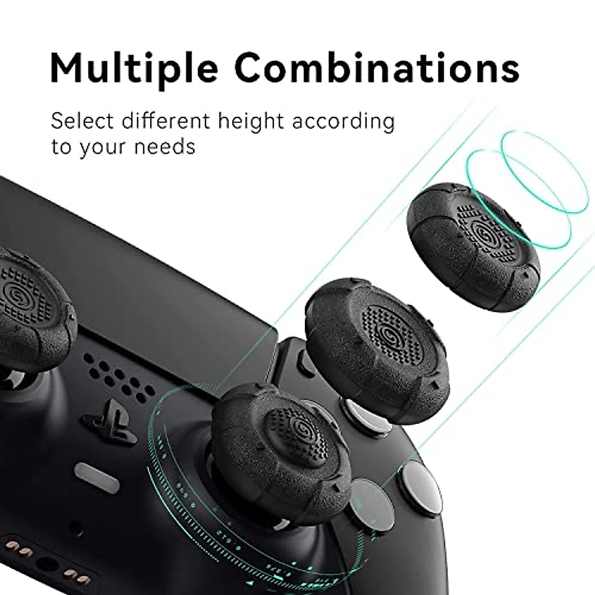 GeekShare Thumb Grip Caps for Playstation 5 Controller, Thumbsticks Cover Set Compatible with Switch Pro Controller and PS4 PS5 Controller, 3 Pairs / 6 Pcs (Purple)