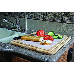 Camco - 43753-A Hardwood Cutting Board and Stove Topper With Non-Skid Backing, Includes Flexible Cutting Mat