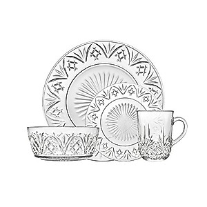 Godinger Dublin Dinnerware Set - Includes Dinner Plates, Dessert Plates, Bowls and Mugs - Set of 16