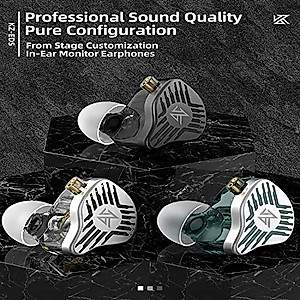 KZ EDS High Resolution Noise-canceling Headphones Professional Configuration Earphone in-Ear Monitoring Earbuds Portable earpieces Sports and Exercise Headset (Transparent Color Without mic)