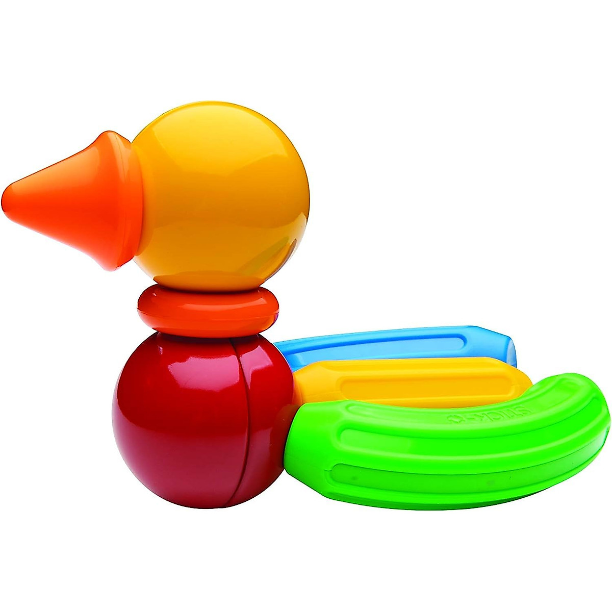 STICK O Basic 10 Piece Magnetic Building Set, Rainbow Colors, Educational STEM Construction Toy Ages 18M+