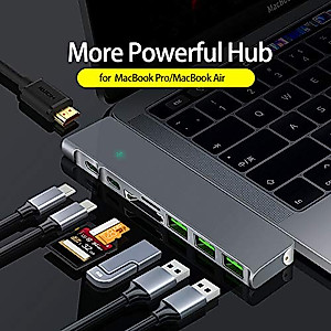 8 in 1 USB C Hub 40Gbps Thunderbolt 3 Dongle with 3 USB 3.0 Ports, 4K USB C to HDMI, SD/TF Card Reader, 100W Pd for MacBook Air 2018 13'', MacBook Pro 2018/2017/2016 13'' 15''