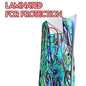 ITS A Skin Skins Compatible with Sony Playstation 5 Console Disc Edition - Protective Decal Overlay Stickers wrap Cover - Abalone Ripples Green Blue Purple