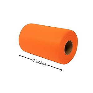 Singer Orange Tulle Fabric Rolls 6 Inch by 100 Yards (300 ft)