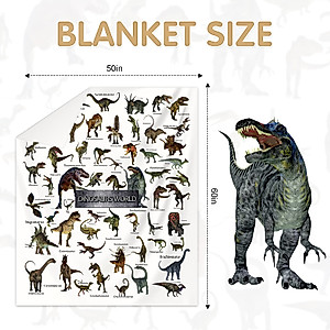 Kids Dinosaur Blanket for Boys Girls, Soft Toddler Baby Dinosaur Blanket for Boys Dinosaurs Gifts for Birthday Christmas, Lightweight Flannel Dino Blanket for Crib Nursery Bedding (Dino,40"x50")