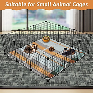 BNOSDM 4 Pack Guinea Pig Cage Liners Washable Mats Reusable Guinea Pig Pee Pads Waterproof Absorbent Bedding Liner for Hamsters Rats Bunny Rabbits Small Animals (Gray Plaid)