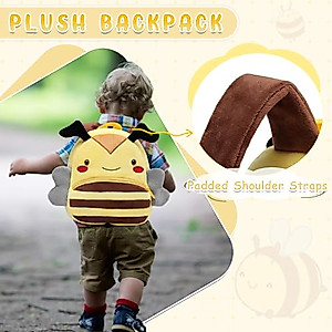 Kasqo Cute Toddler Backpack for Boys and Girls, 9.4" 3D Soft Plush Animal Mini Lightweight Travel Bag for Baby, Flying Bee