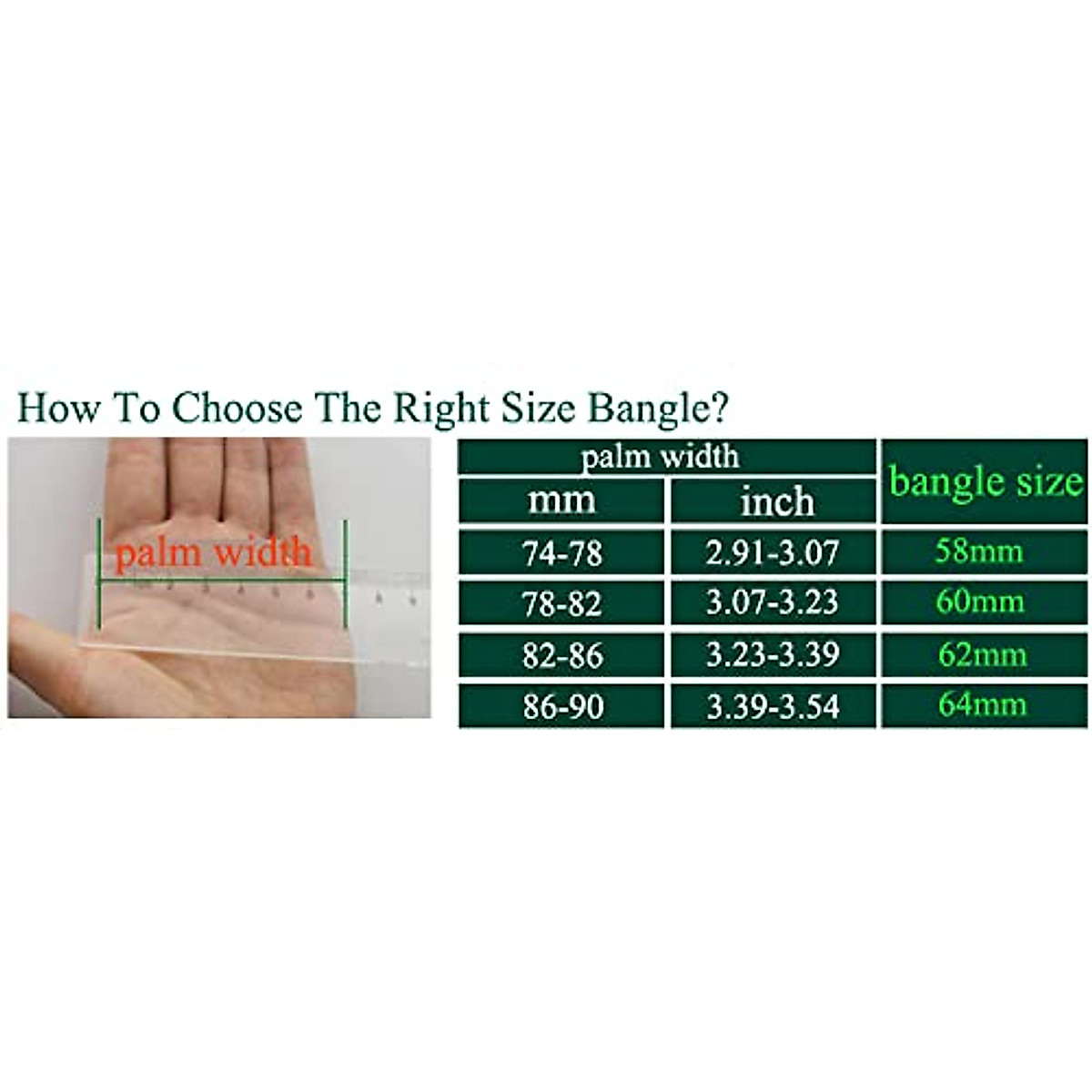 Zimlove Natural Jade Bangle Bracelet for Women Classcial Retro Chinese Style Green Hand Jade Bracelets with Gift Box (Green 58mm)