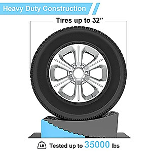 CircleRoad RV Leveler Blocks 2 Pack with Rubber Anti-Skid Pads, RV Leveling Blocks for Travel Trailers, RV, Campers, Trucks, Non Slip Design RV Leveling Blocks Bear Weight 35,000 lbs,Blue
