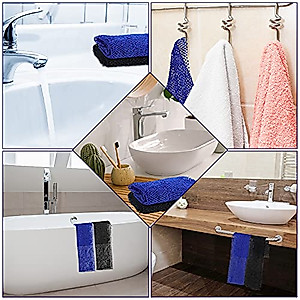 2 Pieces African Bathing Sponge African Exfoliating Net Long Net Bath Sponge Shower Body Scrubber Back Scrubber Skin Smoother for Daily Use or Stocking Stuffer (Blue, Black)