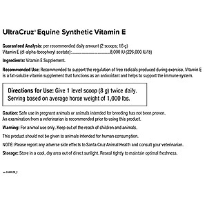 UltraCruz sc-516052 Equine Synthetic Vitamin E Supplement for Horses, 4 lb, Powder (112 Day Supply)