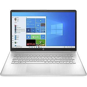HP 17 Laptop PC, 11th Gen Intel Core i3-1125G4, 8 GB RAM, 256 GB SSD Storage, 17.3-inch HD+ Touchscreen, Windows 10 Home, Long Battery Life, HD Web-cam & Dual Microphones (17-cn0010nr, 2021) Silver