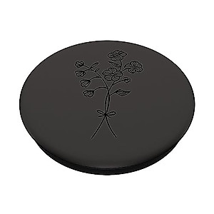 Black Gray Floral Flower Wildflower PopSockets Standard PopGrip