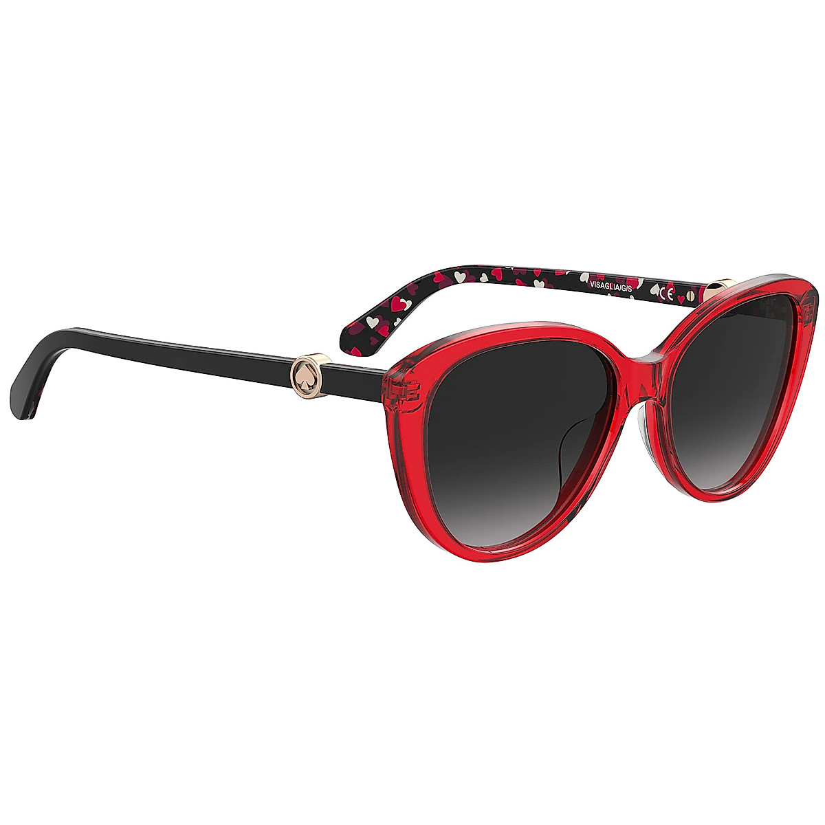 Kate Spade New York Women's Visalia/G/S Cat Eye Sunglasses, Red, 55mm, 16mm