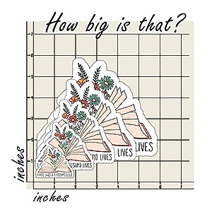 Miraki I Have Lived A Thousand Lives Sticker, Book Lover Sticker, Cute Flower Sticker, Bookish Sticker, Water Assitant Die-Cut Vinyl Funny Decals for Laptop, Phone, Water Bottles, Kindle Sticker