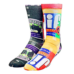 Kacolor Sox Mens Crazy Funny 3D Peanutbutter and Jam Print Pattern Sports Novelty Crew Tube Socks