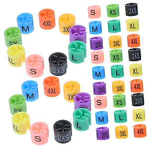iplusmile Plastic Hanger Size Markers: 180pcs Clothes Garment Markers Assortment Kit, XXS - 4XL Color-Coding Clothing Coded Size Clips Round Small Sizes Tags for Wire Hangers