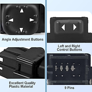 Power Mirror Switch Fit for 1999 2000 2001 2002 Silverado 2000-2002 GMC Sierra 2000 2001 2002 Ta-Hoe Replaces 901124 15045085 19259975